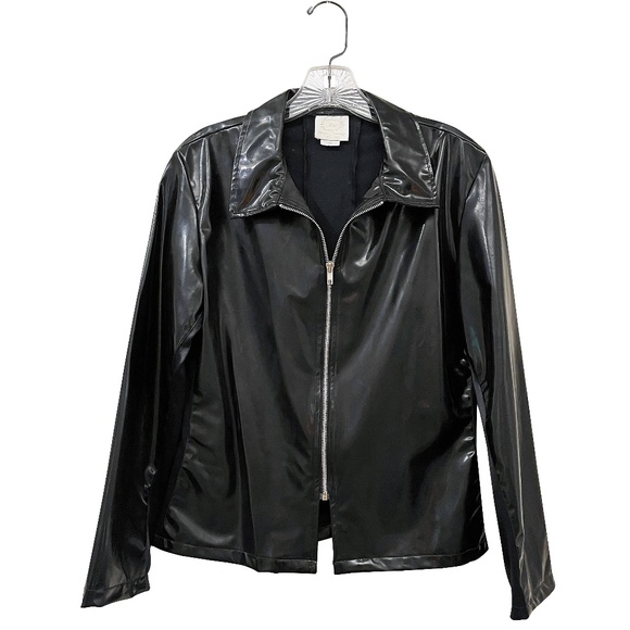 Jon Clothing Company | Jackets & Coats | Vintage Black Pleather Jacket ...